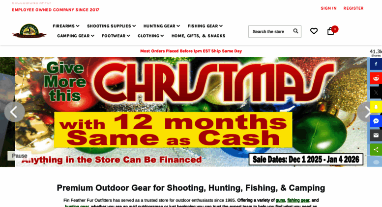 Access finfeatherfur.com. Fin Feather Fur Outfitters