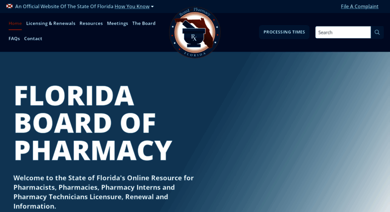 Access floridaspharmacy.gov. Florida Board of Pharmacy- Licensing ...