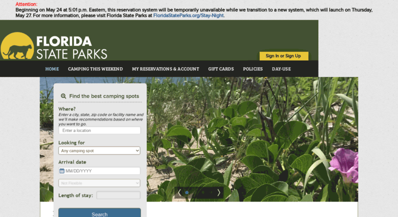 Access floridastateparks.reserveamerica.com. Campgrounds and Camping ...