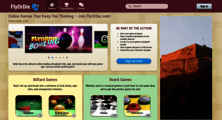 Access flyordie.com. Free Online Games – FlyOrDie.com