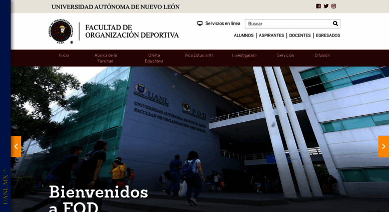 Access fod.uanl.mx. Facultad de Organización Deportiva