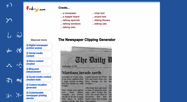 Access fodey.com. The Newspaper Clipping Generator - Create your own ...