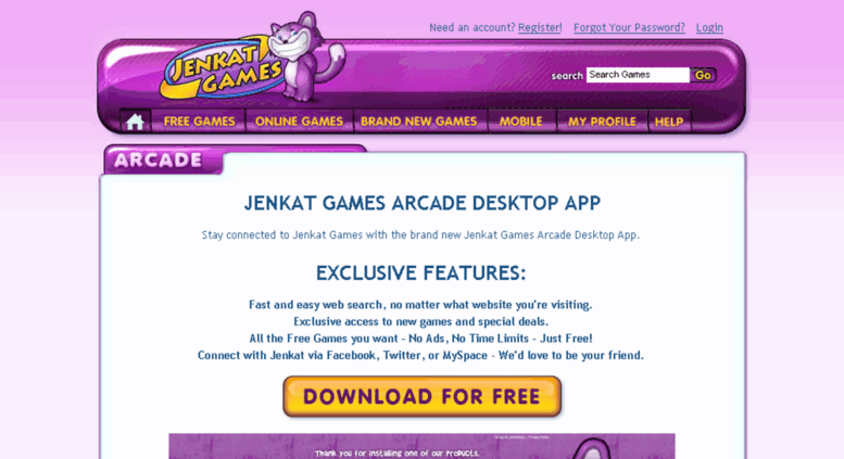 Access free.jenkatgames.com. Jenkat Games Arcade Desktop App ...