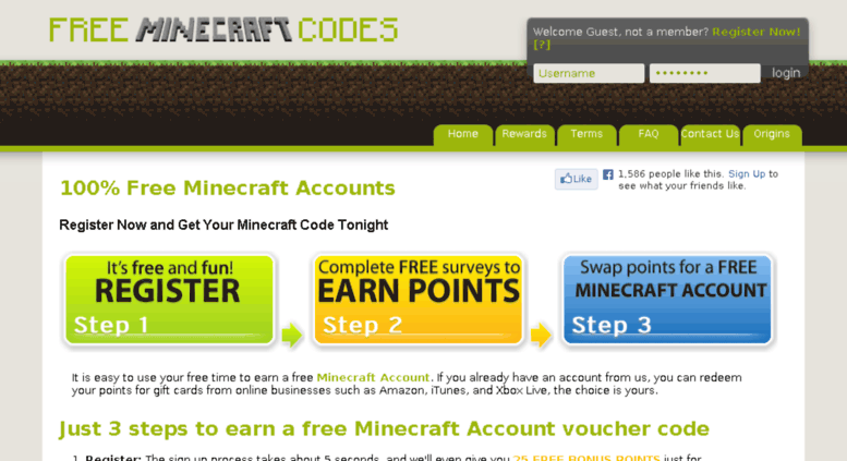 Access freeminecraftcodes.com. Free Minecraft Codes - Free Minecraft ...