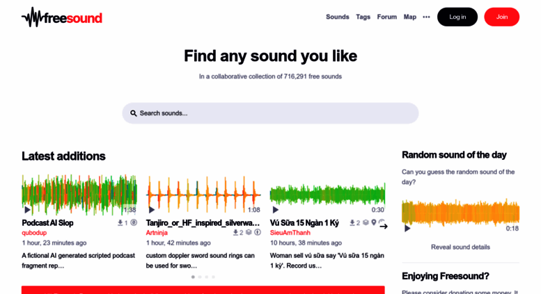 Access freesound.org. Freesound - Freesound