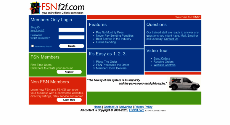 Access fsnf2f.com. FSNf2f.com Online Florist To Florist Connection