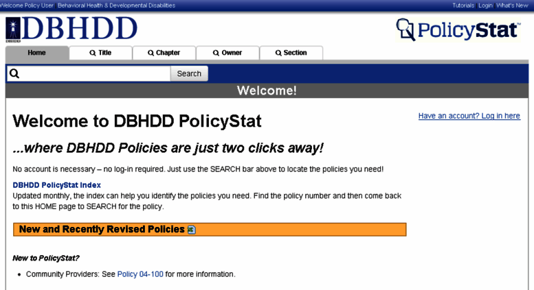 Access gadbhdd.policystat.com. PolicyStat :: PolicyStat