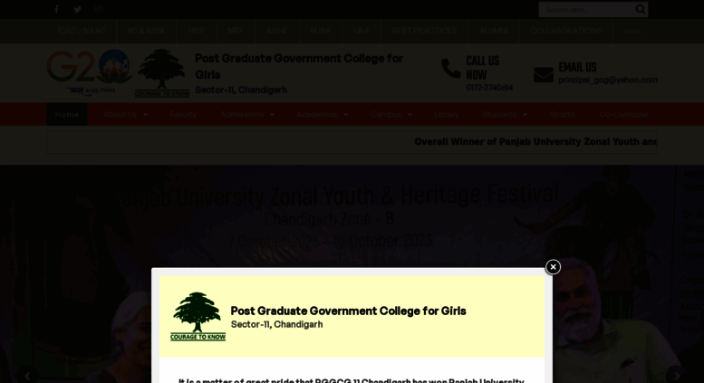 Access gcg11.ac.in. Post Graduate Govt College for Girls - Sector 11 ...