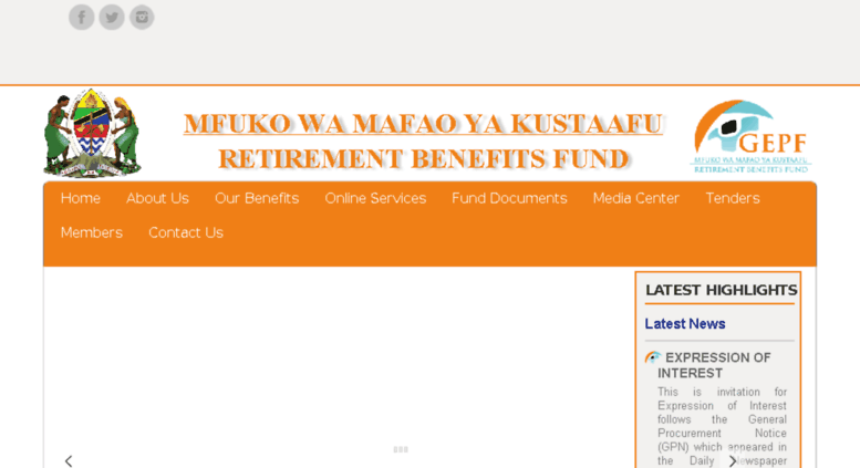Access gepf.or.tz. GEPF: Home Page