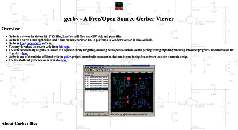 Access gerbv.geda-project.org. gerbv - A Free/Open Source Gerber Viewer