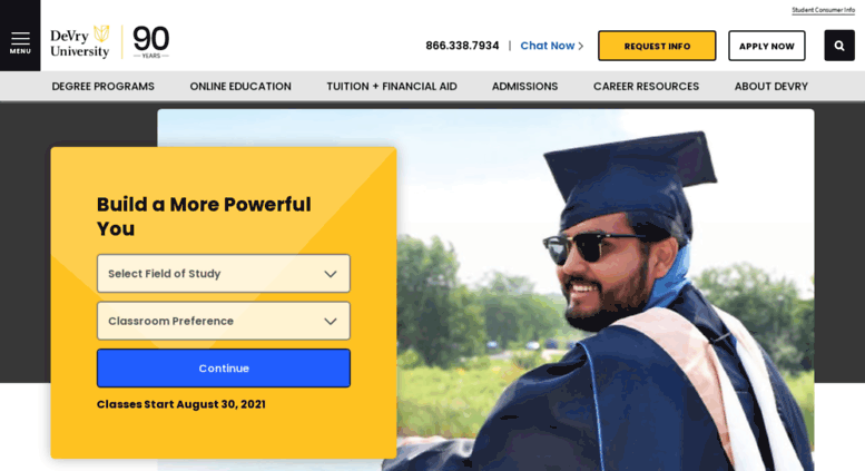 Access get-started.devry.edu. Online & Hybrid Degree Programs, Career ...