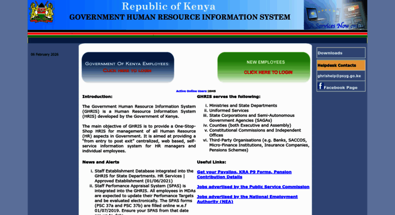 Access ghris.go.ke. MSPS - ONLINE SERVICES