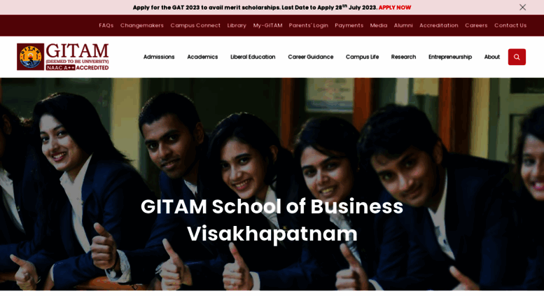 Access gim.gitam.edu. Top B-Schools in India | GITAM Institute of ...
