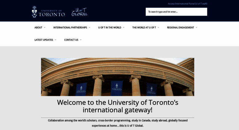 Access global.utoronto.ca. U of T Global
