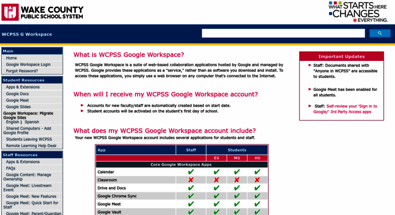 Access google.wcpss.net. WCPSS Google Apps