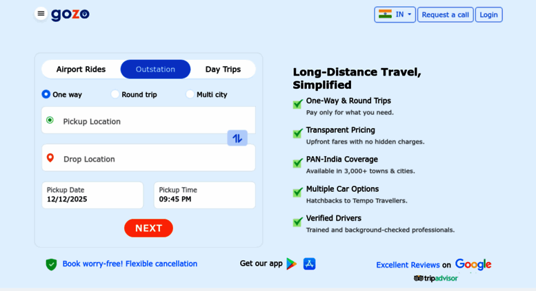 Access gozocabs.com. Best rated one way outstation cab service. Great ...