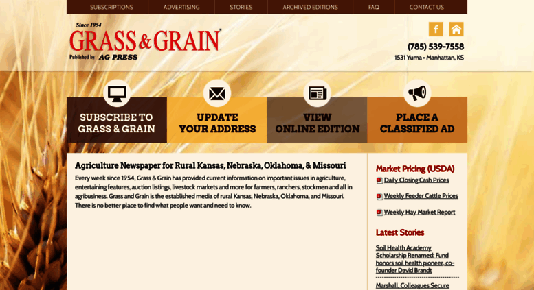 Access grassandgrain.com. Official site of the newspaper Grain & Grain ...
