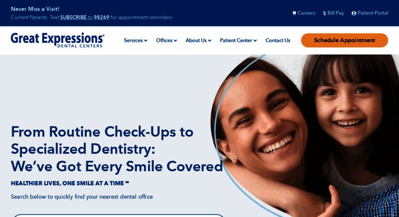 Access greatexpressions.com. Home - Great Expressions Dental Centers