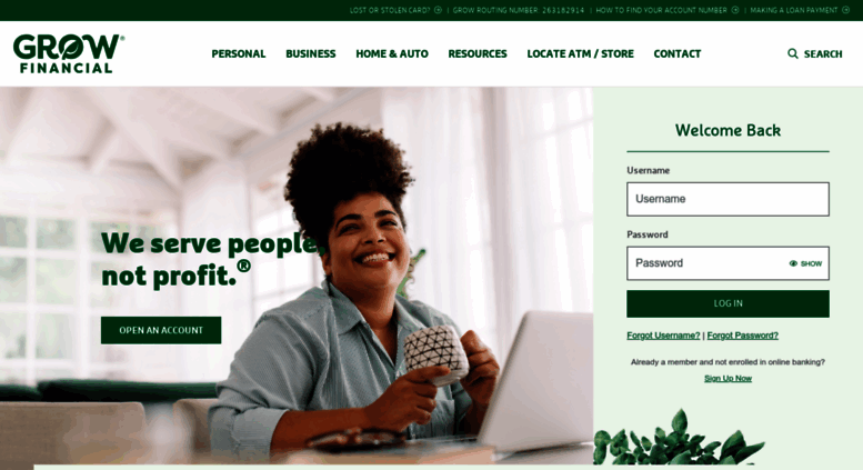 Access growfinancial.org. Home - Grow Financial
