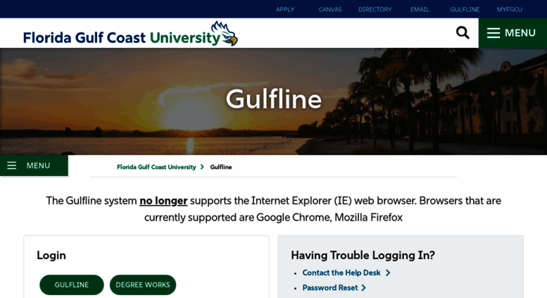 Access gulfline.fgcu.edu. Gulfline