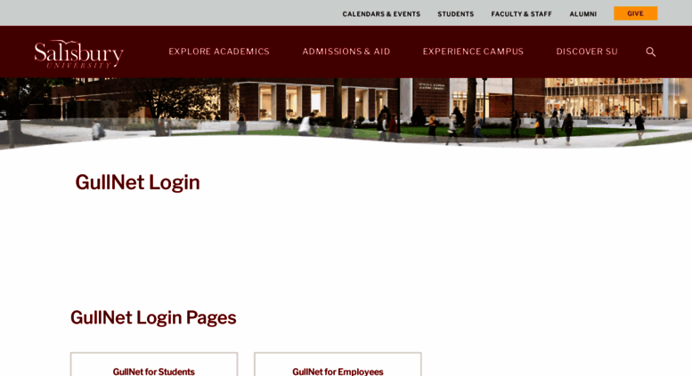 Access gullnet.salisbury.edu. GullNet Login | Salisbury University