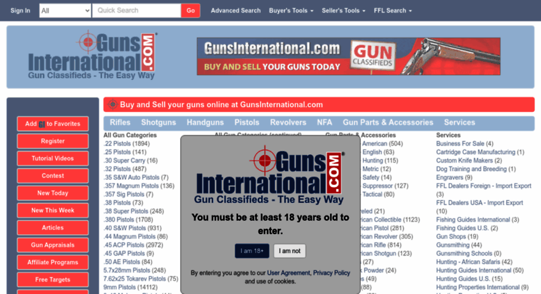Access gunsinternational.com. Guns for Sale at GunsInternational.com