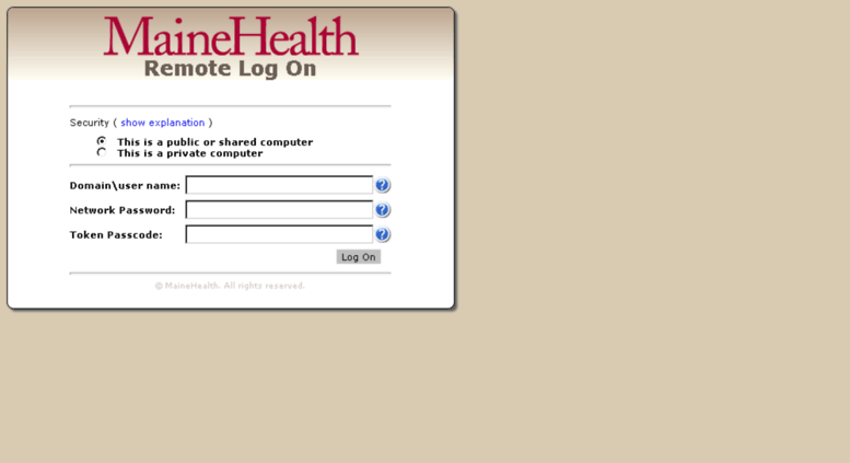 Access helpdesk.mmc.org. MyMaineHealth Login