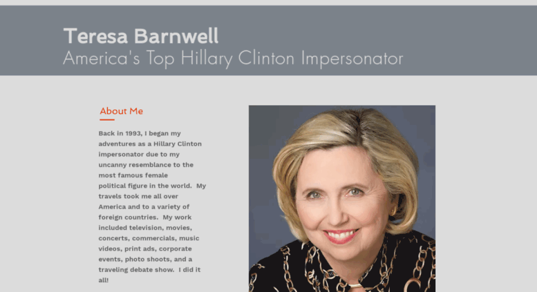 Access hillaryclintonimpersonator.com. Teresa Barnwell | HIllary ...