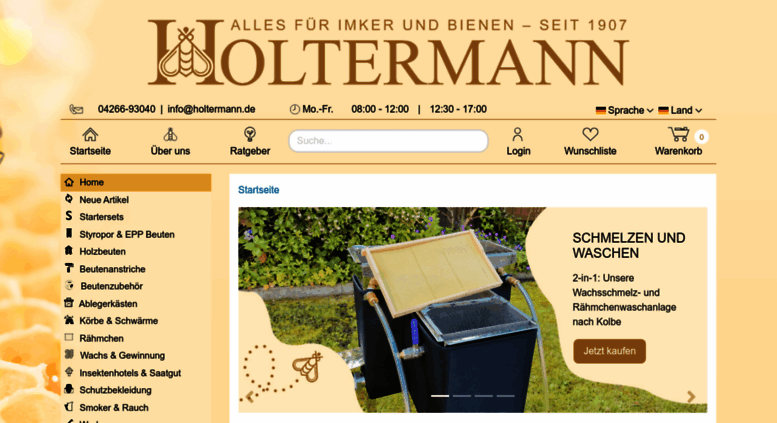 Access holtermann-shop.de. Holtermann Imker-Shop - Holtermann Imker-Shop