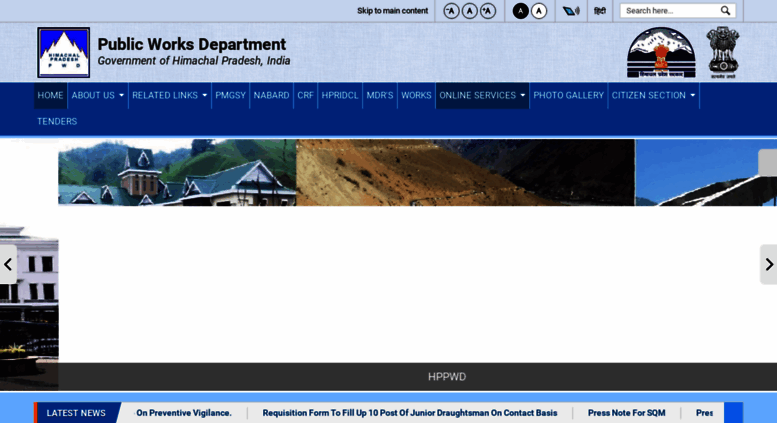 Access hppwd.gov.in. Home | Public Works Department, Government of ...