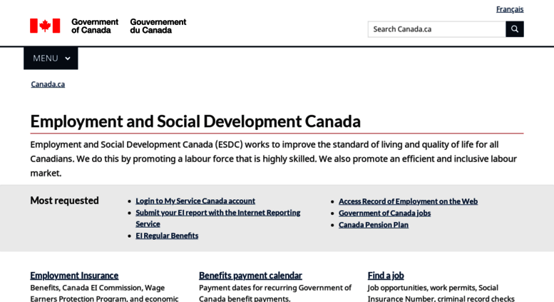 Access hrsdc.gc.ca. Employment and Social Development Canada - Canada.ca