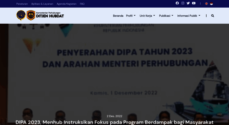 Access hubdat.dephub.go.id. Ditjen Hubdat | Kementerian Perhubungan
