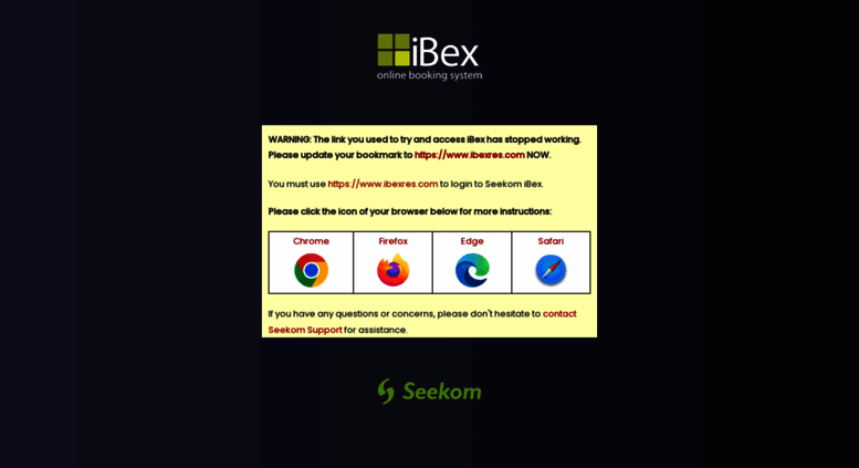 Access ibex.seekom.com. iBex Login :: iBex