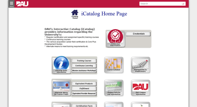 Access icatalog.dau.mil.