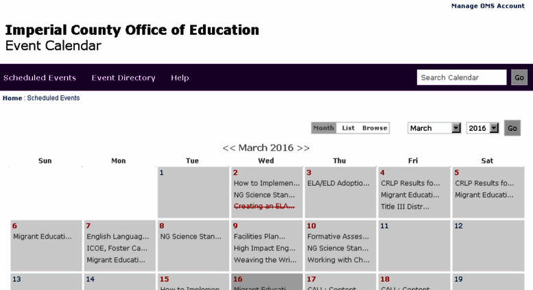Access icoe.k12oms.org. Imperial County Office of Education