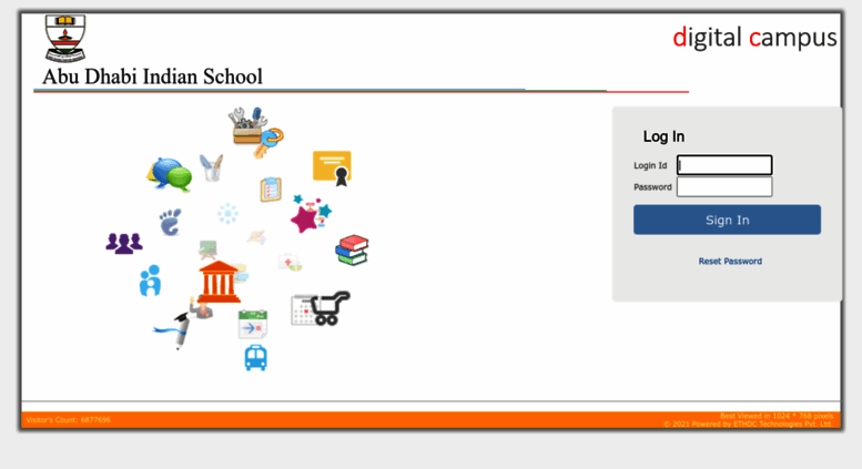 Access ict.adisuae.com. Abu Dhabi Indian School - ETH Digital Campus