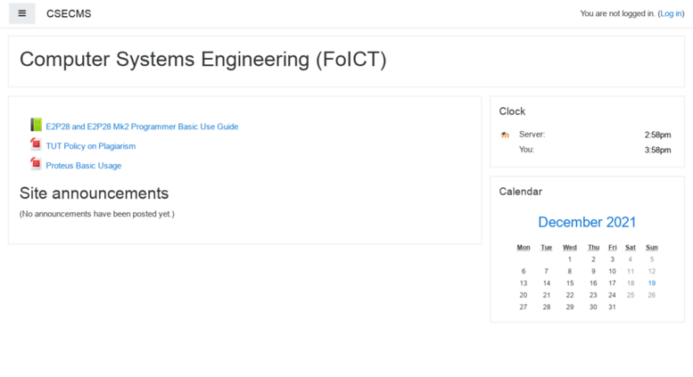 Access ictcms.tut.ac.za. Computer Systems Engineering (FoICT)