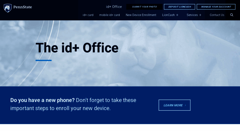 Access idcard.psu.edu. Penn State id+ Card