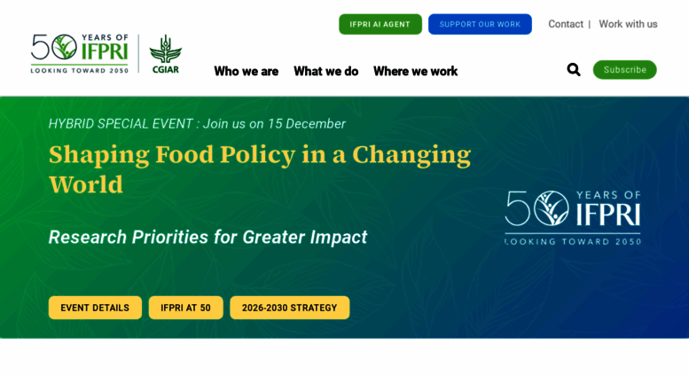 Access ifpri.org. IFPRI : International Food Policy Research Institute