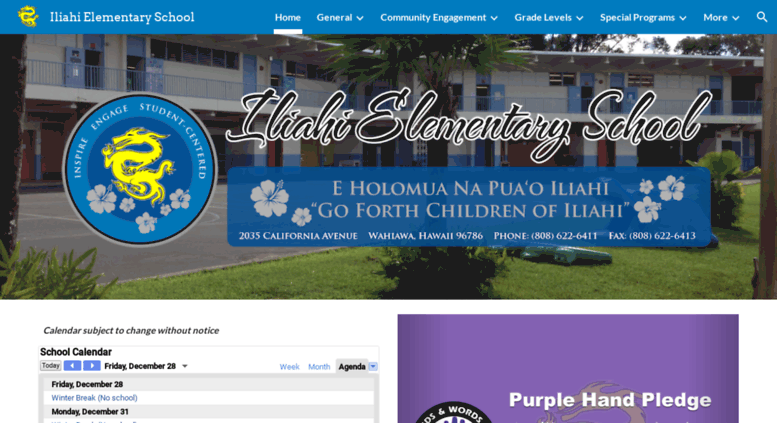 Access iliahiel.k12.hi.us. Iliahi Elementary School