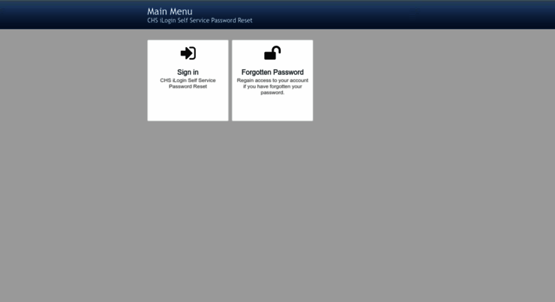 Access ilogin.chs.net. Self Service Password Reset