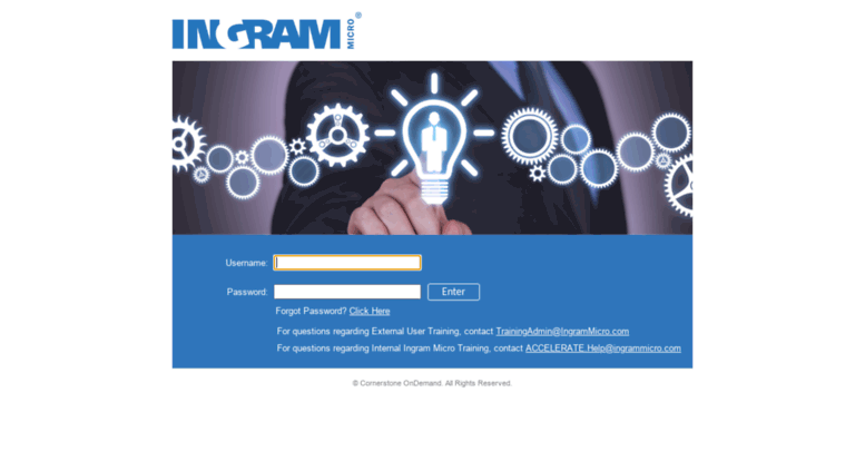 Access ingrammicro.csod.com. Cornerstone OnDemand