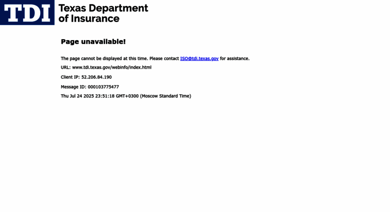 Access insurance.tx.gov. Texas Department of Insurance