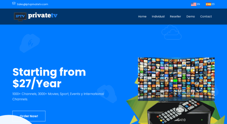 Access iptvprivatetv.com. From $27 per year, automatic activation ...