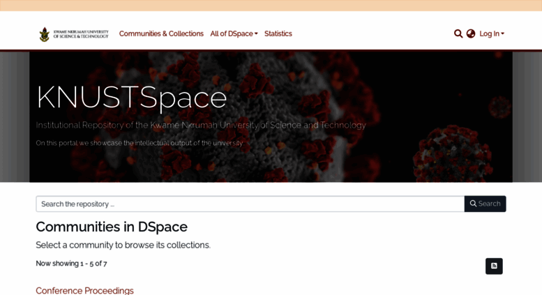 Access ir.knust.edu.gh. KNUSTSpace: Home