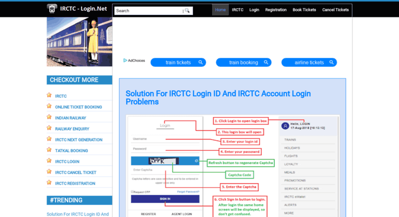 Access irctc-login-online.blogspot.com. IRCTC Login | IRCTC next ...