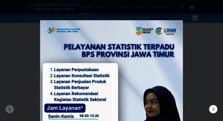 Access jatim.bps.go.id. BPS Provinsi Jawa Timur