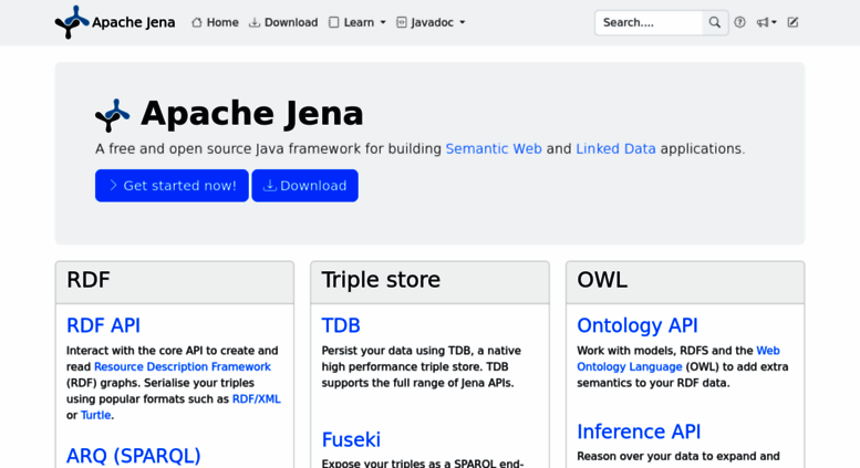Access jena.apache.org. Apache Jena