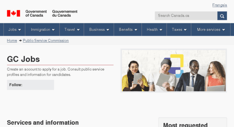 Access jobs.gc.ca. GC Jobs - Canada.ca