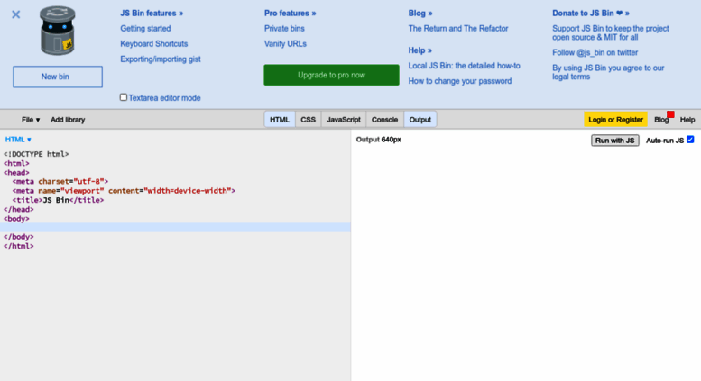 Access Js Bin Collaborative Javascript Debugging 2652